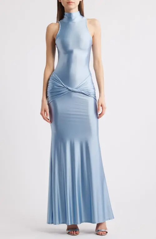 DELFI COLLECTIVE Roya Ruched Twisted Satin Gown