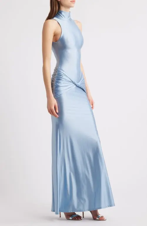 DELFI COLLECTIVE Roya Ruched Twisted Satin Gown