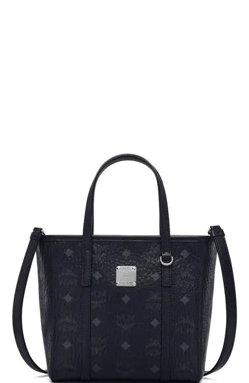 Mcm Mini Toni Top-zip Shopper In Visetos - Black