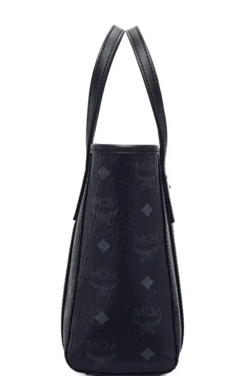 Mcm Mini Toni Top-zip Shopper In Visetos - Black
