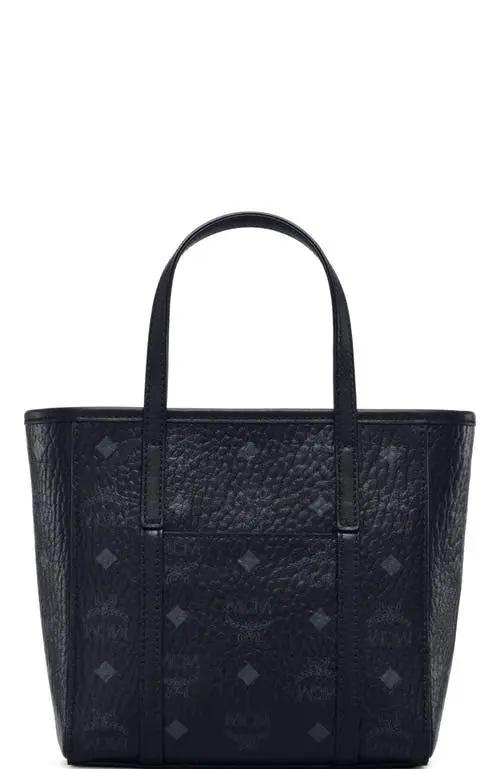 Mcm Mini Toni Top-zip Shopper In Visetos - Black