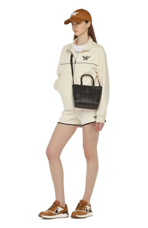 Mcm Mini Toni Top-zip Shopper In Visetos - Black