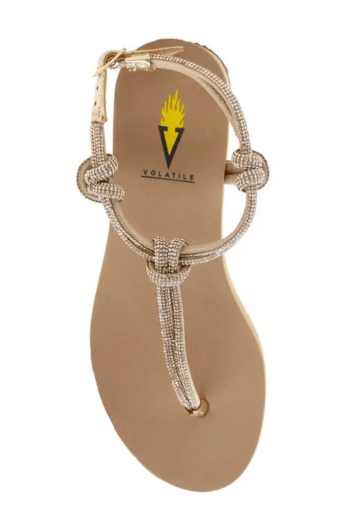 VOLATILE Calypso Rhinestone T-strap Sandals