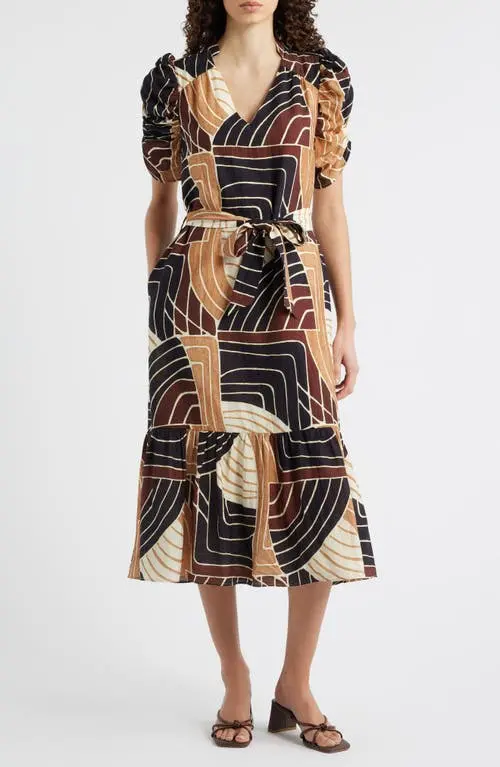 CIEBON Merl Tie Waist Midi Dress