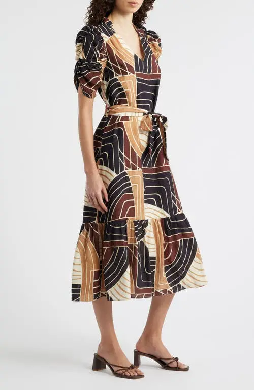 CIEBON Merl Tie Waist Midi Dress
