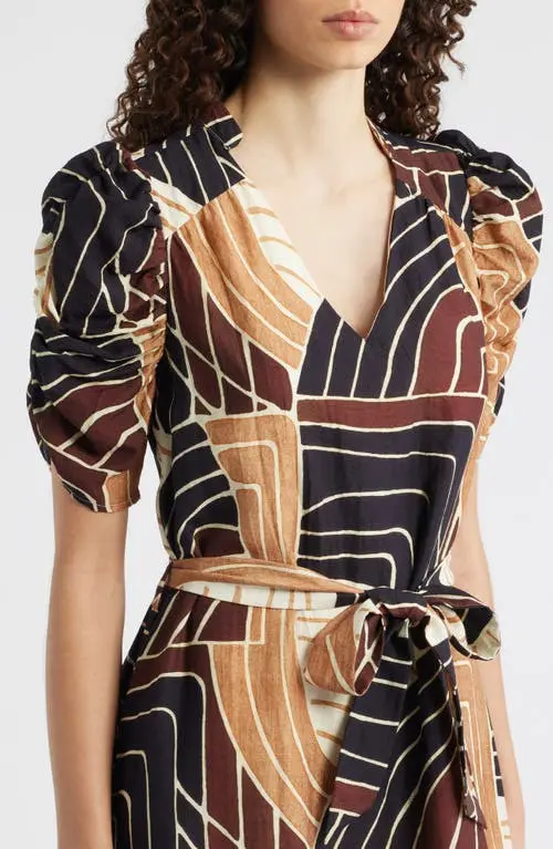 CIEBON Merl Tie Waist Midi Dress