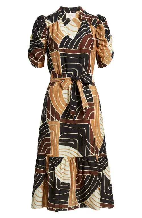 CIEBON Merl Tie Waist Midi Dress