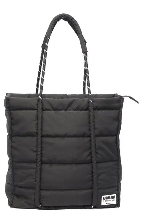 URBAN ORIGINALS Palm Quilted Recycled Nylon Tote - Black