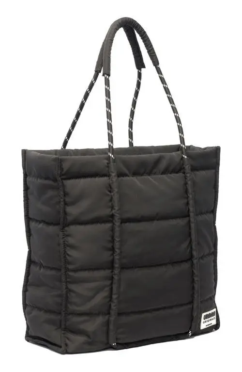 URBAN ORIGINALS Palm Quilted Recycled Nylon Tote - Black