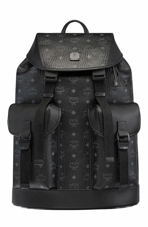Mcm Brandenburg Backpack In Visetos - Black