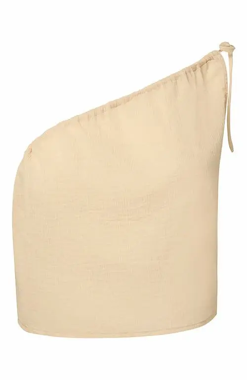 Onia Crinkle Gauze One-shoulder Top