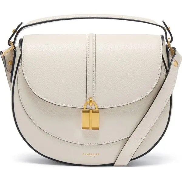 DEMELLIER Siena Leather Saddle Crossbody Bag - Chalk