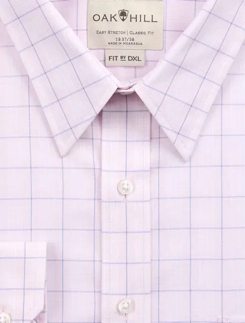 OAK HILL BY DXL Big & Tall Plaid Dress Shirt