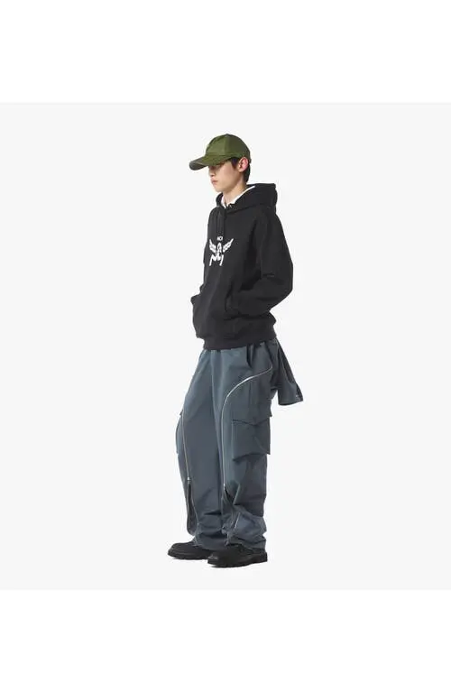 Mcm Classic Logo Hoodie In Organic Cotton - Black
