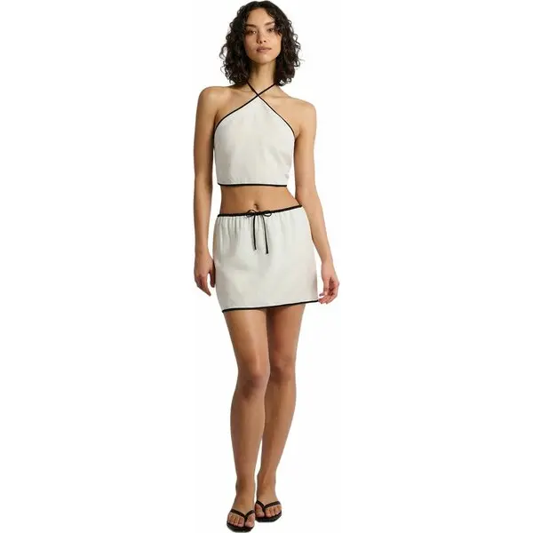 Onia Air Linen Cropped Halter Top