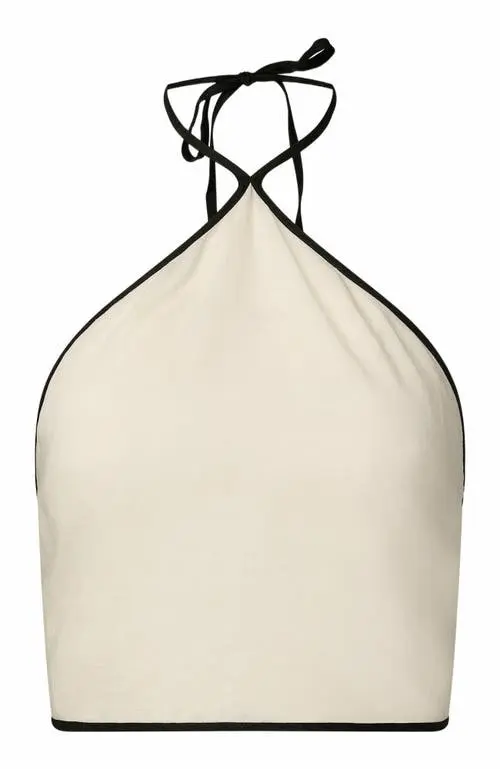 Onia Air Linen Cropped Halter Top