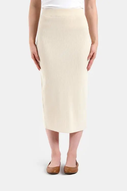 CAPSULE 121 Ribbed Knit Midi Skirt - Rush