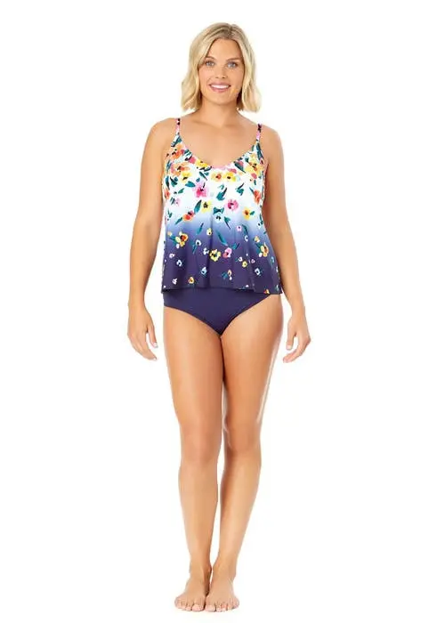 ANNE COLE Tankini Swim Top - Gradient Floral
