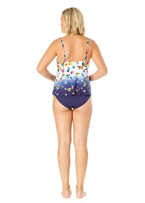 ANNE COLE Tankini Swim Top - Gradient Floral