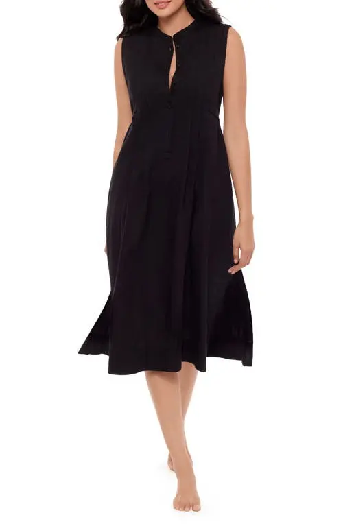 Miraclesuit Pleated Sleeveless Midi Dress - Black