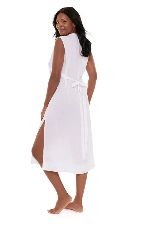 Miraclesuit Pleated Sleeveless Midi Dress - White