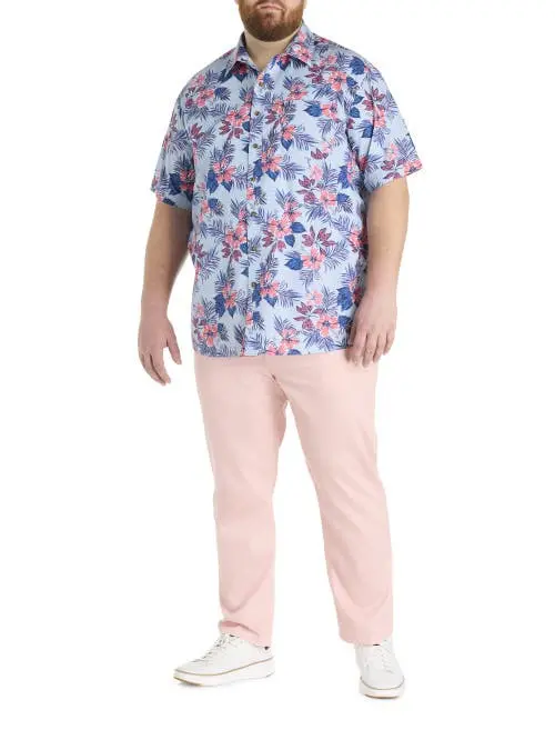 OAK HILL BY DXL Big & Tall Floral Sport Shirt
