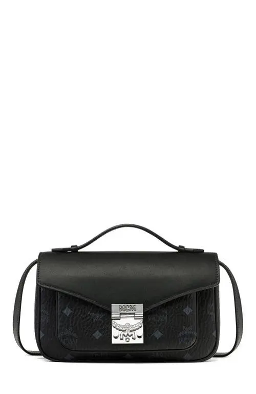 Mcm Tracy Crossbody In Visetos Leather Mix - Black
