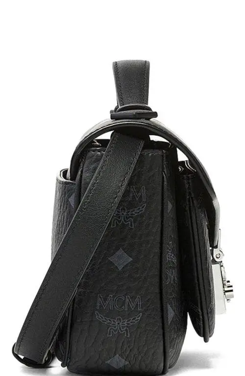 Mcm Tracy Crossbody In Visetos Leather Mix - Black