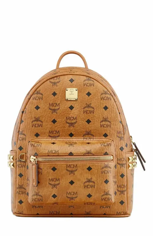 Mcm Stark Side Studs Backpack - Cognac