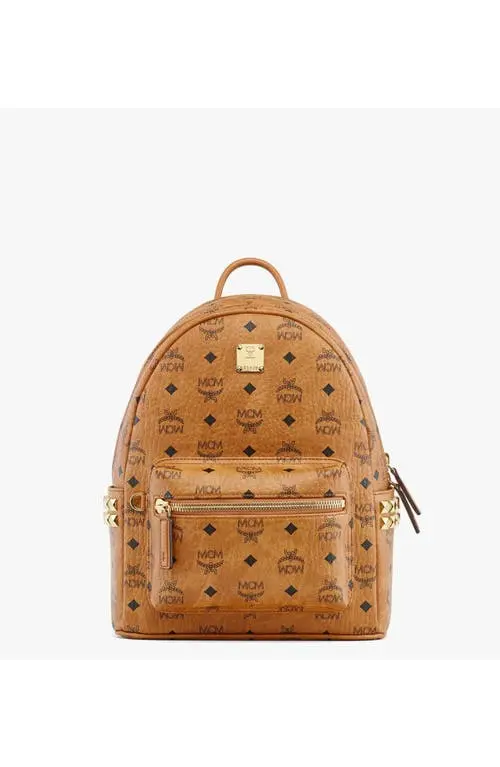 Mcm Small Stark Side Studs Backpack - Cognac