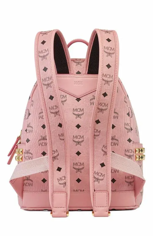 Mcm Small Stark Side Studs Backpack - Pink