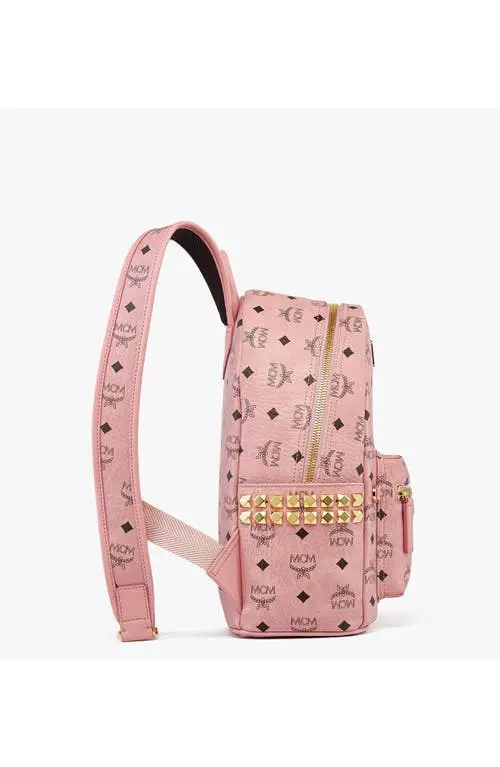 Mcm Small Stark Side Studs Backpack - Pink