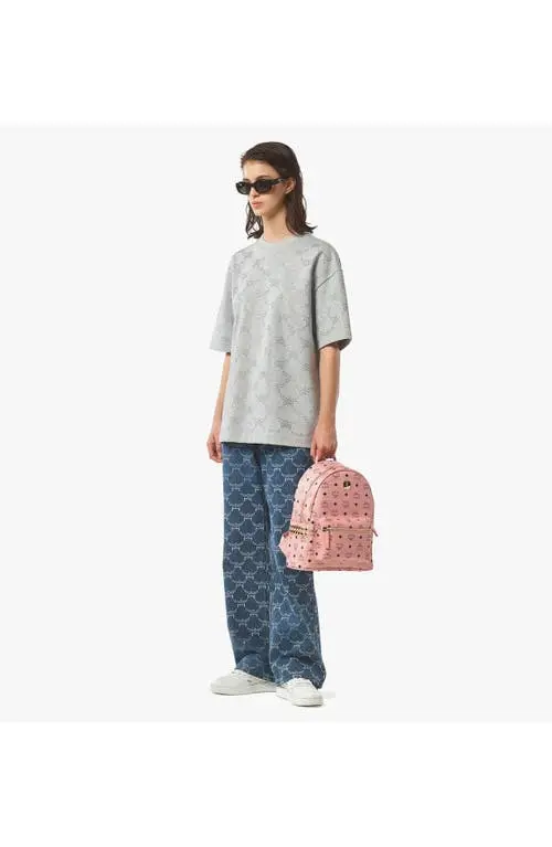 Mcm Small Stark Side Studs Backpack - Pink