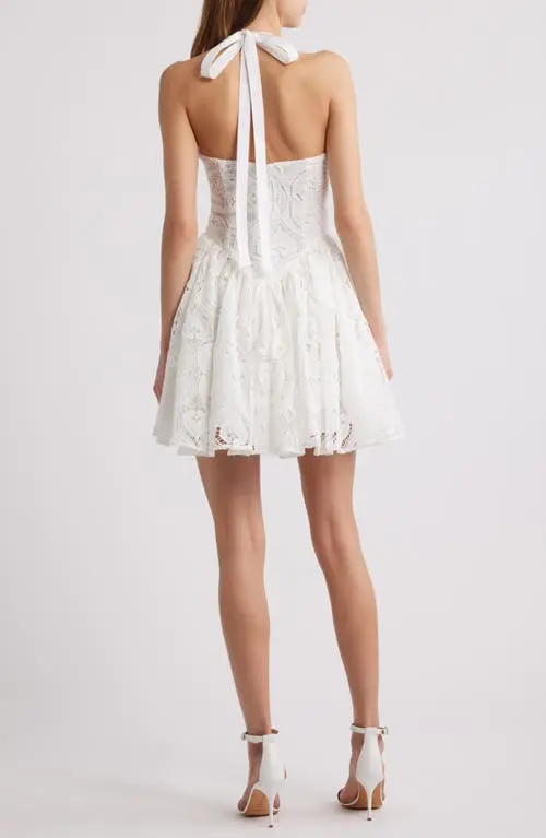 DELFI COLLECTIVE Hera Eyelet Halter Mini Dress