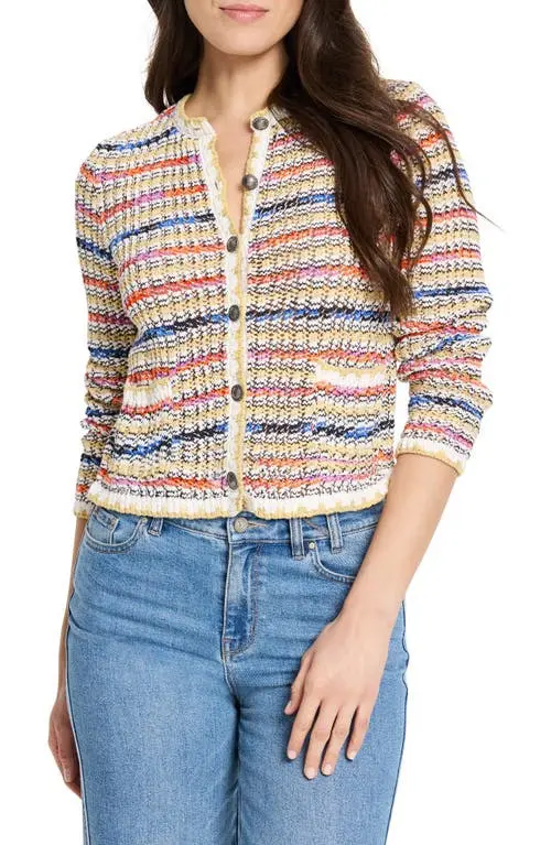 NIC+ZOE Coastal Knit Striped Cardigan