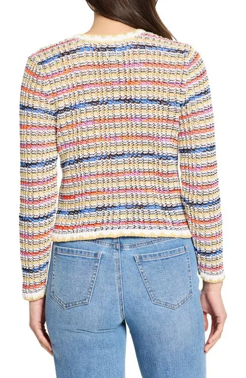 NIC+ZOE Coastal Knit Striped Cardigan