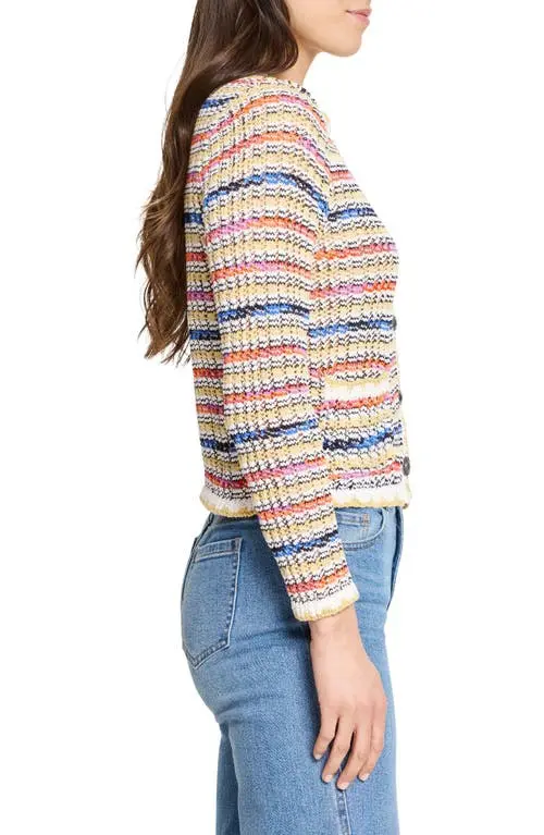 NIC+ZOE Coastal Knit Striped Cardigan