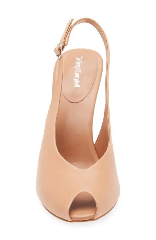 Jeffrey Campbell Snoah Slingback Peep Toe Pumps - Tan