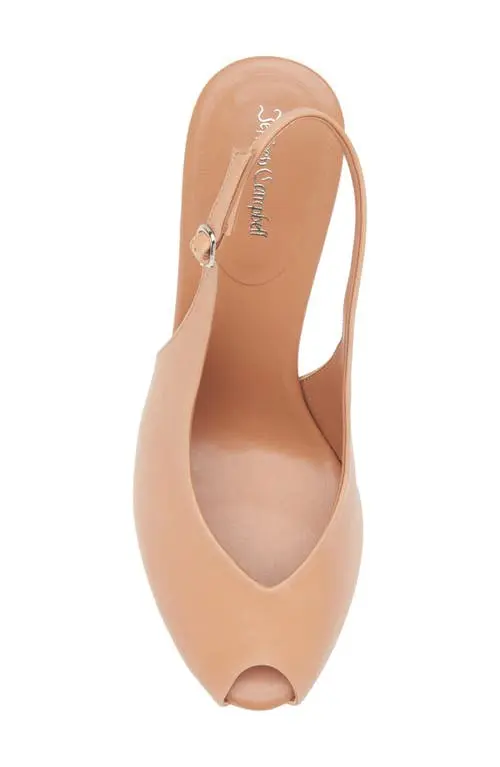 Jeffrey Campbell Snoah Slingback Peep Toe Pumps - Tan