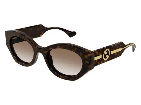 Gucci Cat Eye Sunglasses - Havana Crystal Brown Gradient (gg1553s/002/52)