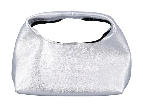 Marc Jacobs The Mini Sack Bag Metallic Leather - Silver