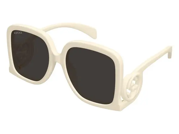 Gucci Square Full Rim Sunglasses - Ivory White Grey (gg1326s/009/58)