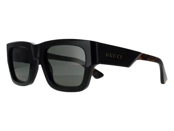 Gucci Rectangle Full Rim Sunglasses - Black Havana Grey (gg1668s/001/52)