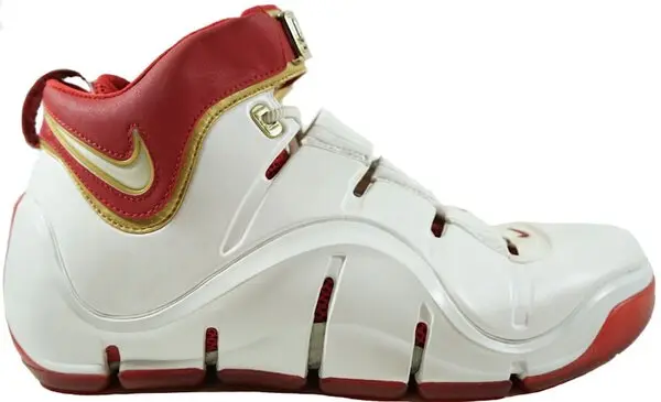 Nike Lebron 4 Home Pe Sneakers - White/whiteone-colorvarsity Redone-colormetallic Gold