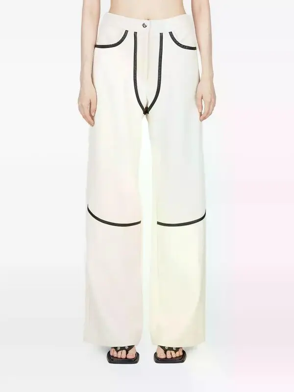Paris Georgia Contrast Trim Straight Leg Trousers