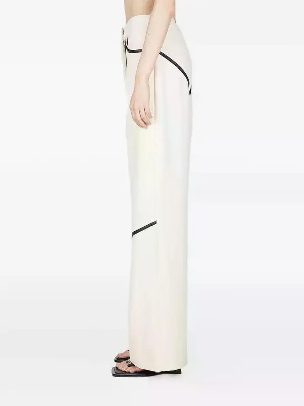Paris Georgia Contrast Trim Straight Leg Trousers