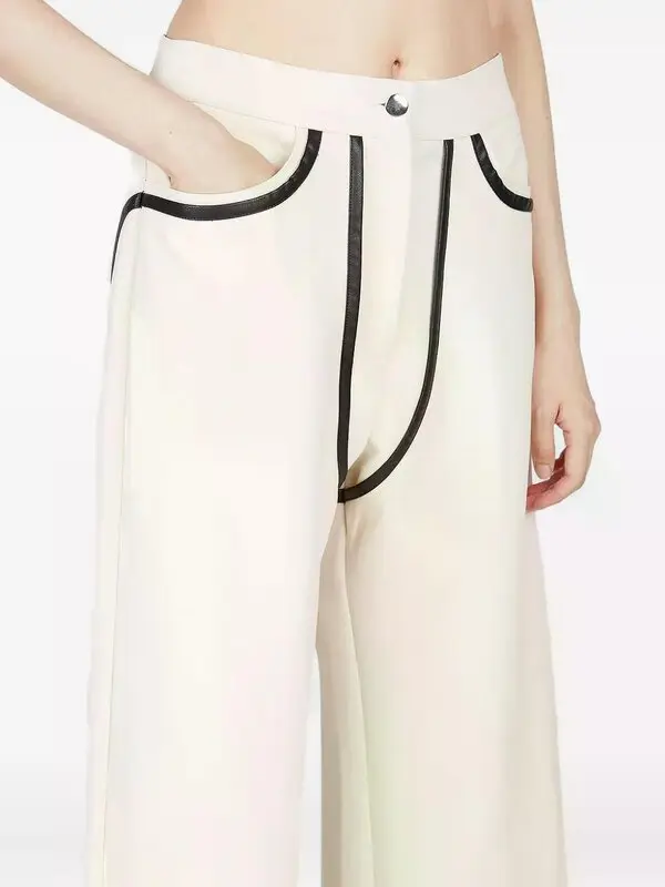 Paris Georgia Contrast Trim Straight Leg Trousers