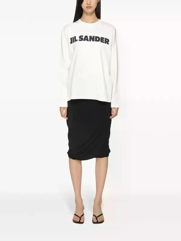 JIL SANDER Draped Midi Skirt - Black