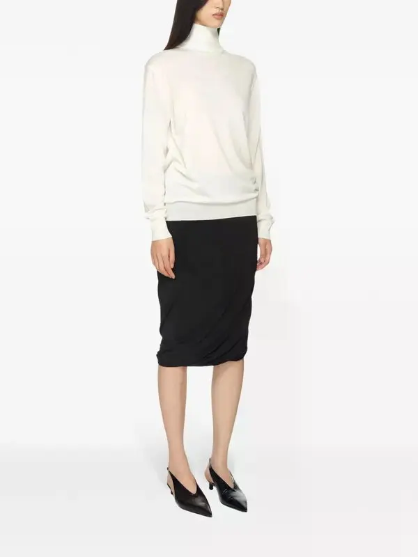 JIL SANDER Draped Midi Skirt - Black