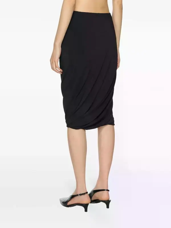 JIL SANDER Draped Midi Skirt - Black
